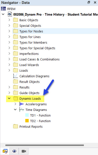 Dynamic Loads in Navigator – Data
