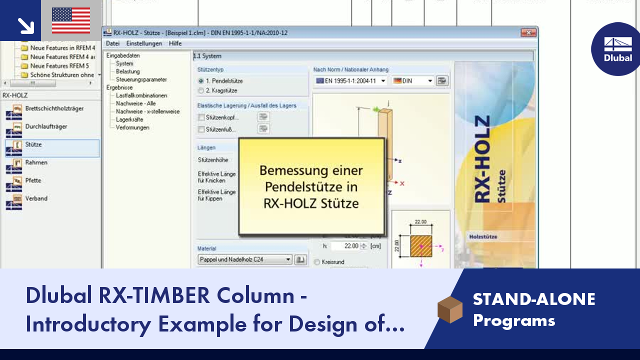 Dlubal RX-TIMBER Column - Introductory Example for Design of Timber Column