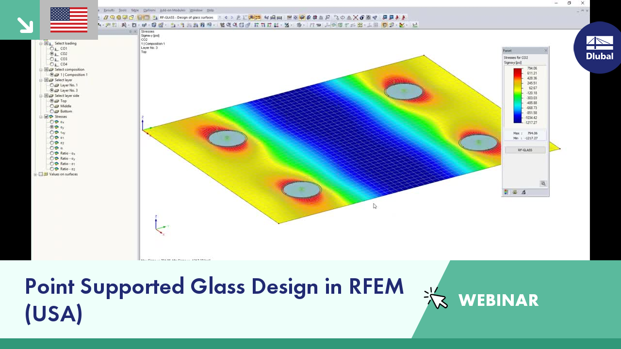 Webinar | Point Supported Glass Design in RFEM (USA)