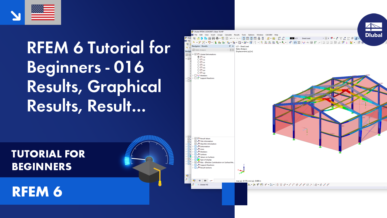 RFEM 6 Tutorial for Beginners | 016 Results | Graphical Results | Result Tables (USA)