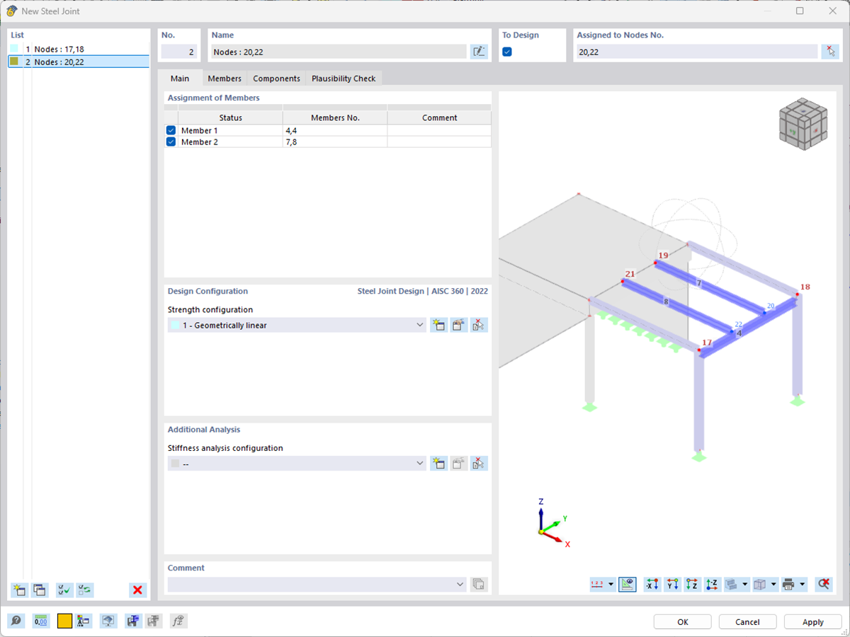 Steel Joint for Inner Nodes | Connection Design Parameters | RFEM 6 ...