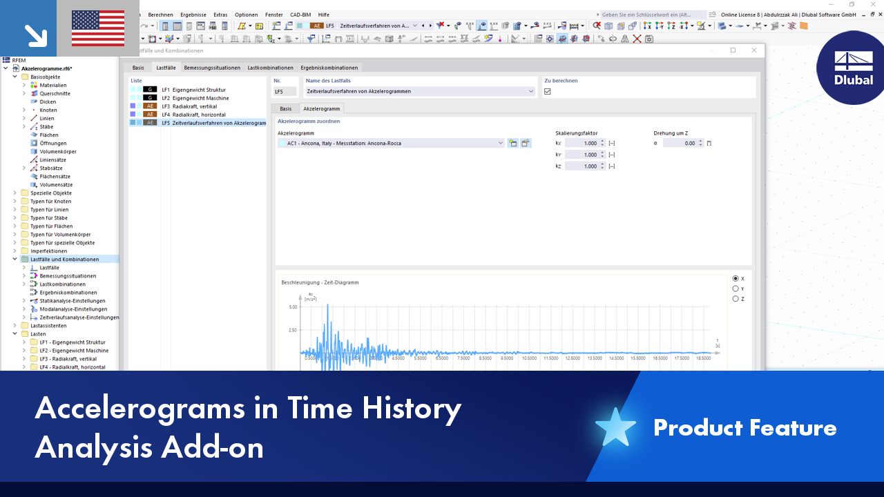 Accelerograms in Time History Analysis Add-on | Product Feature