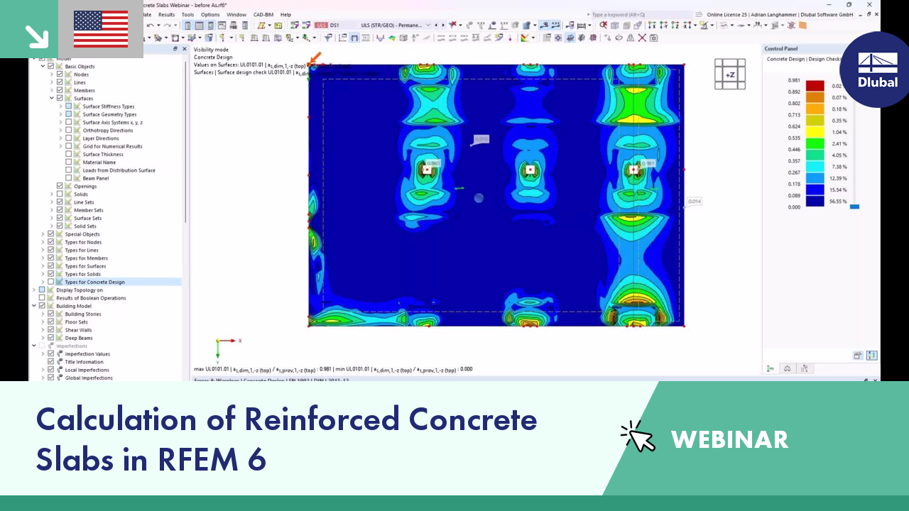 Calculation of Reinforced Concrete Slabs in RFEM 6 | WEBINAR