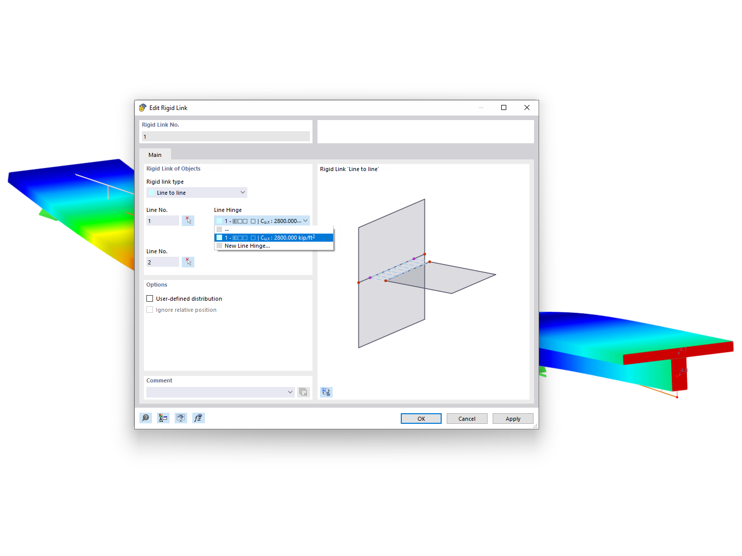 Line Hinges for Rigid Links