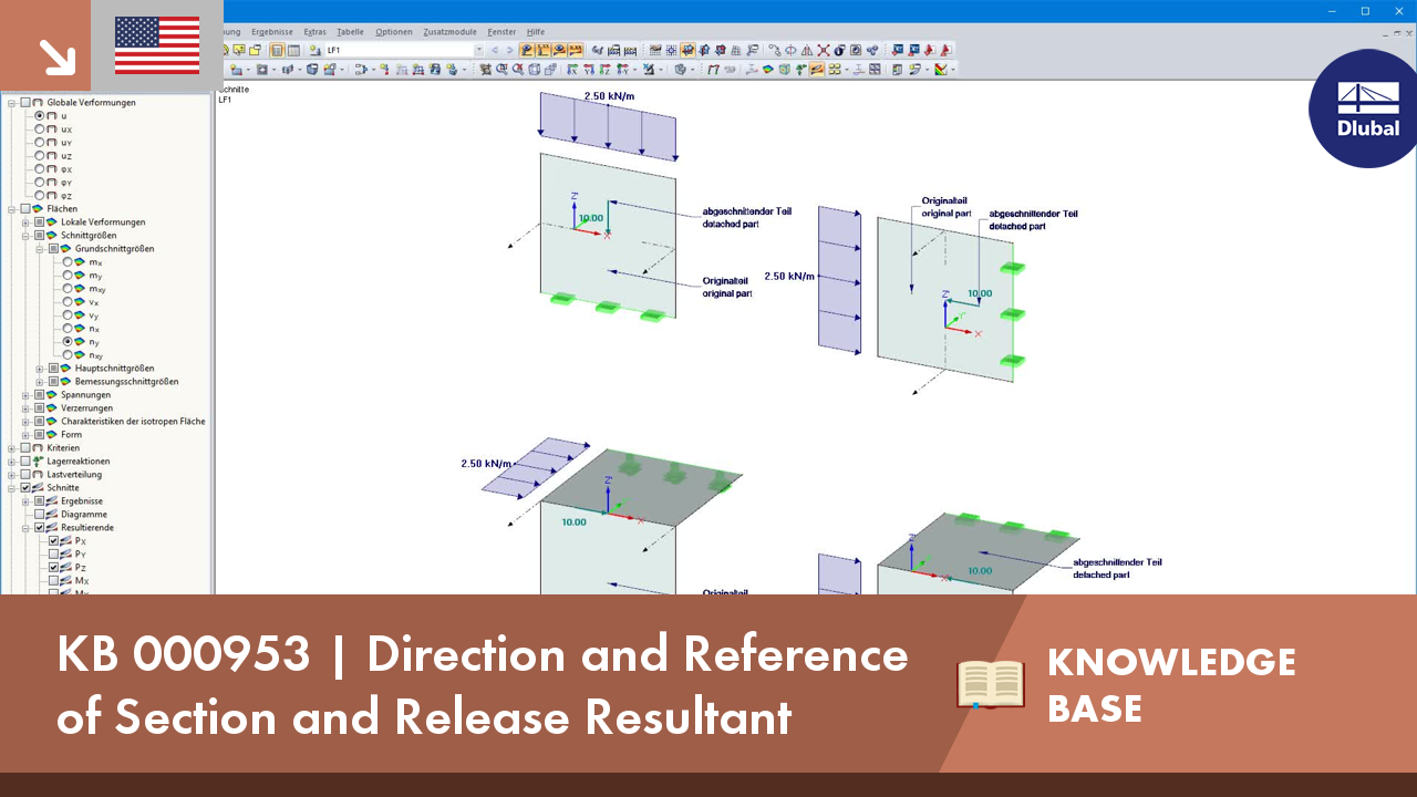 KB 000953 | Direction and Reference of Section and Release Resultant
