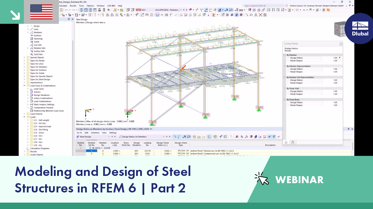 Webinar | Modeling and Design of Steel Structures in RFEM 6 | Part 2 ...