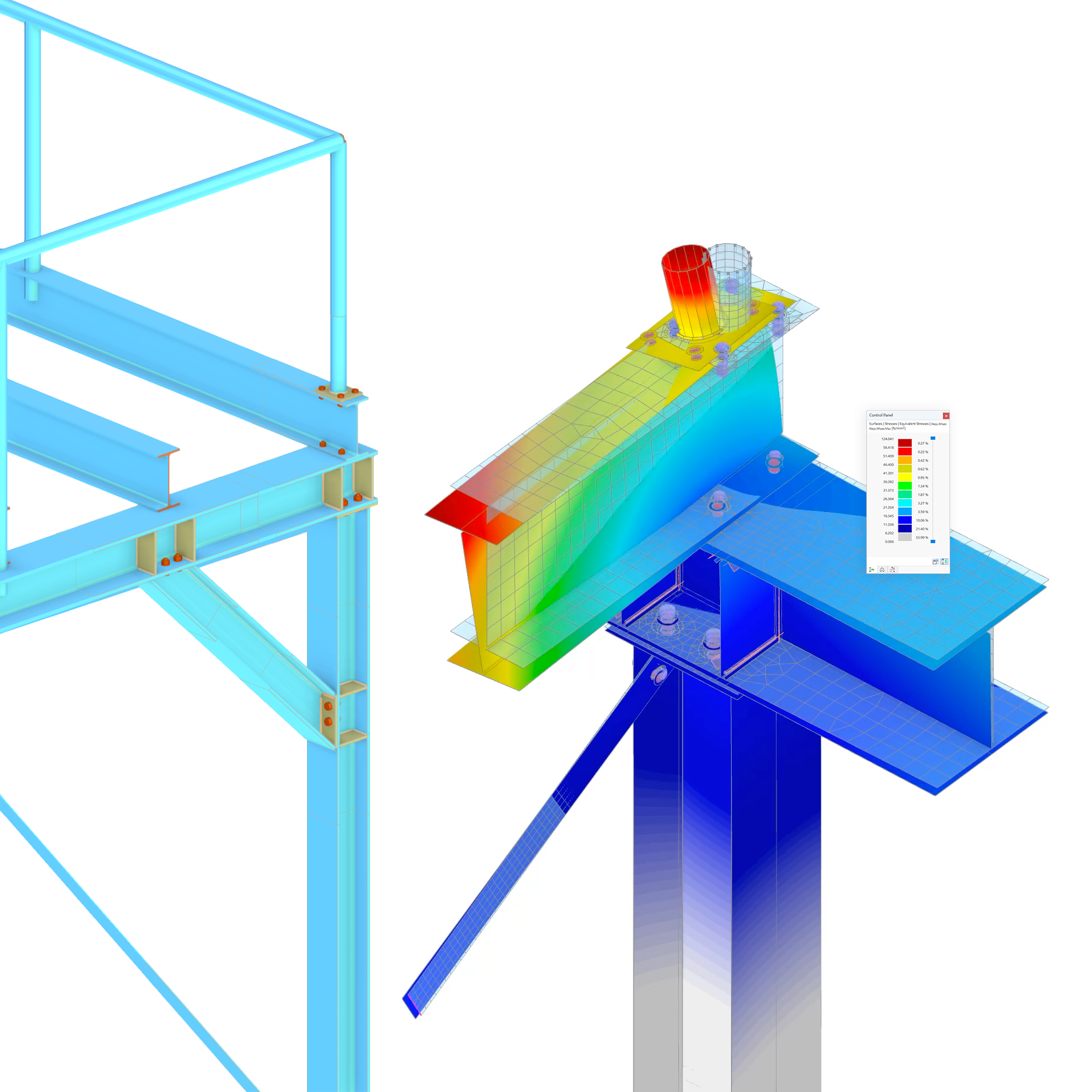 Steel Connection | Animation of Global Deformation