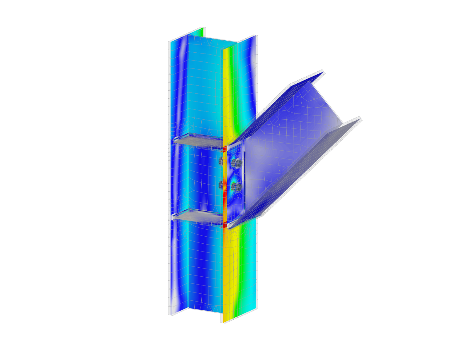 Steel Connection of Diagonal Member to Column | 004977