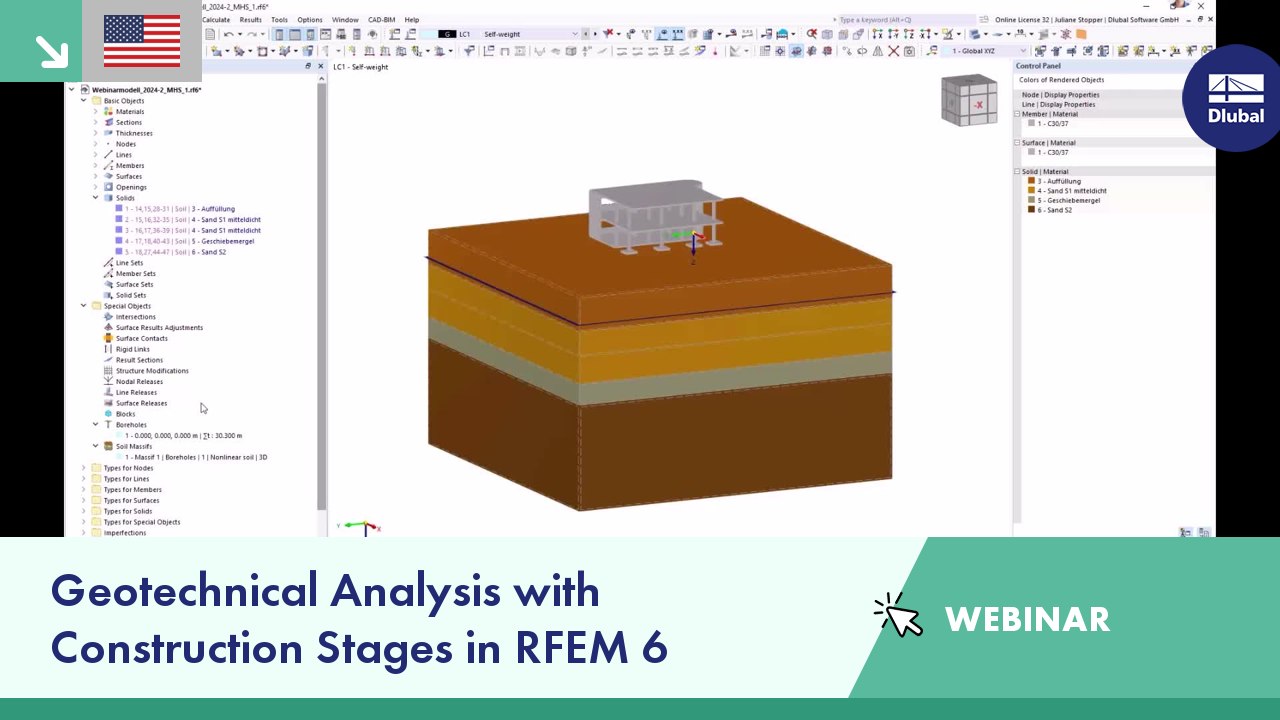 Geotechnical Analysis with Construction Stages in RFEM 6 | WEBINAR
