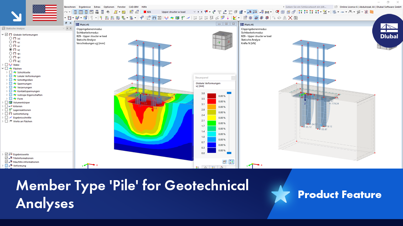 Member Type "Pile" for Geotechnical Analyses | Product Feature
