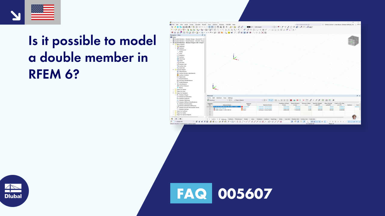 FAQ 005607 | Is it possible to model a double member in RFEM 6?