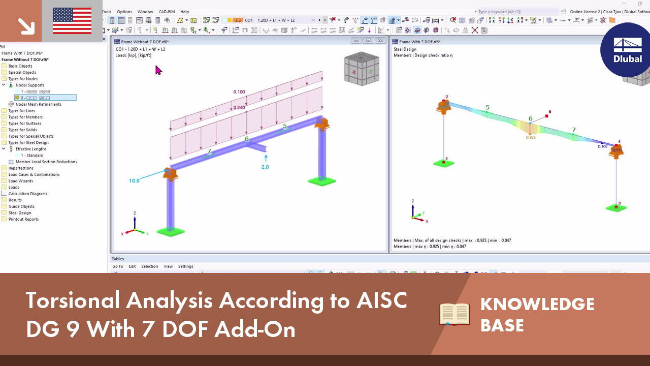 Torsional Analysis According to AISC DG 9 With 7 DOF Add-On | KNOWLEDGE BASE