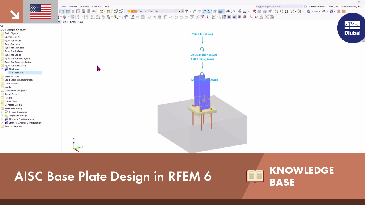 KNOWLEDGE BASE | AISC Base Plate Design in RFEM 6