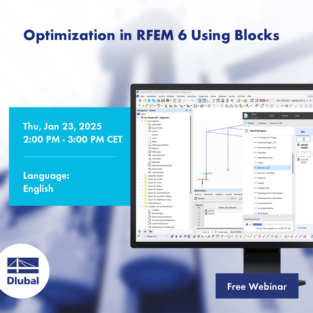 Optimization in RFEM 6 Using Blocks | Free Webinar
