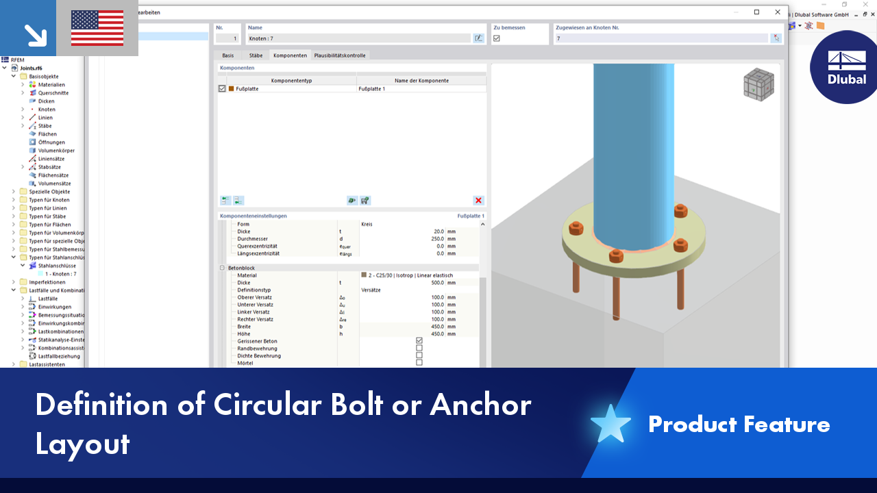 Definition of Circular Bolt or Anchor Layout | Product Feature