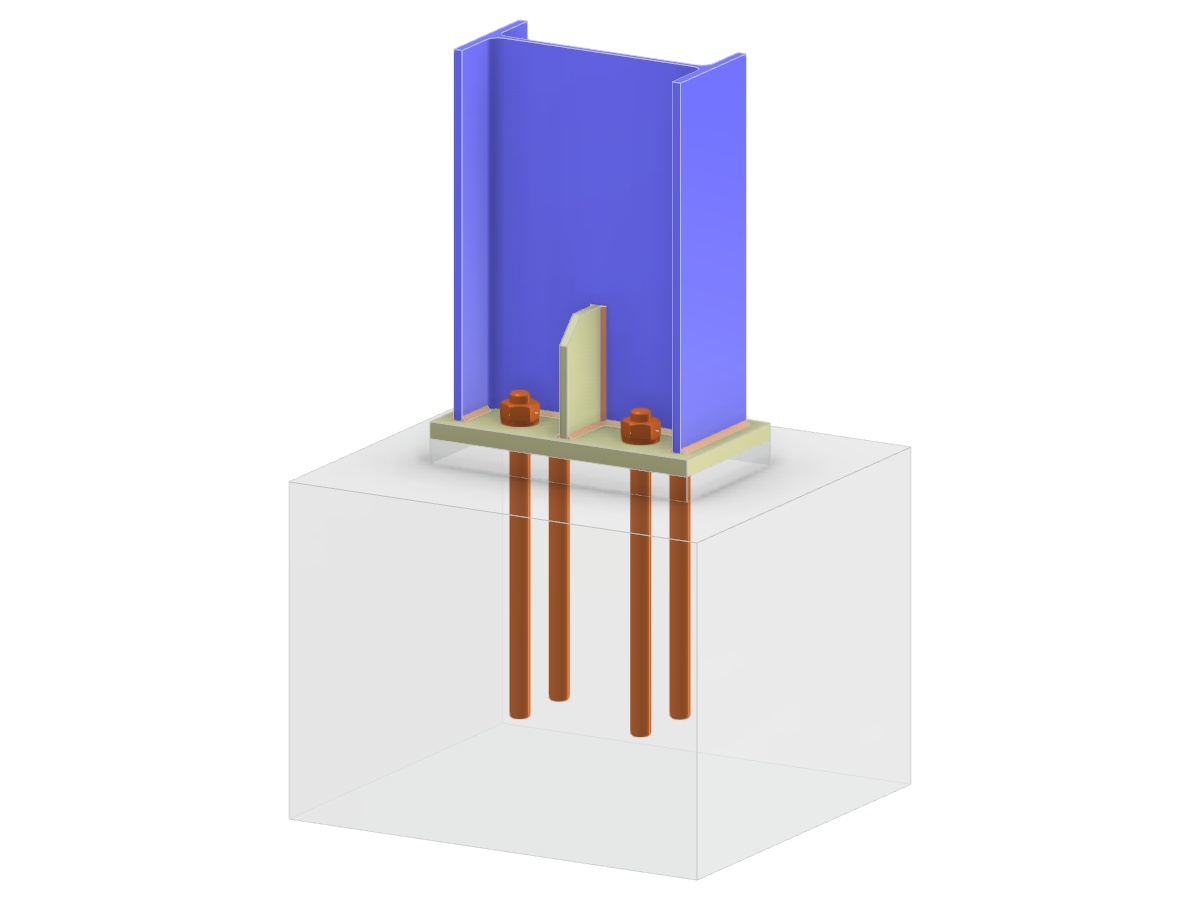 Column Base with Anchoring and Ribs | 5637