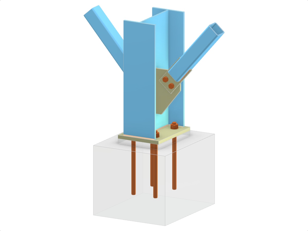 Column Base Connection with Diagonals and Plates | 5725