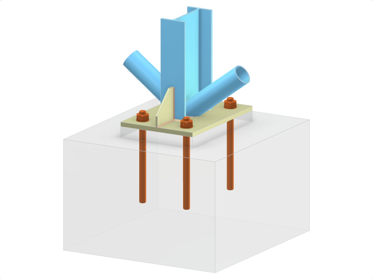 Column Base with Diagonal Connections and Anchoring | 5738
