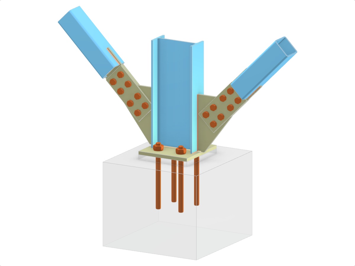 Column Base Connection with I-Profile and RHS Diagonals | 5775