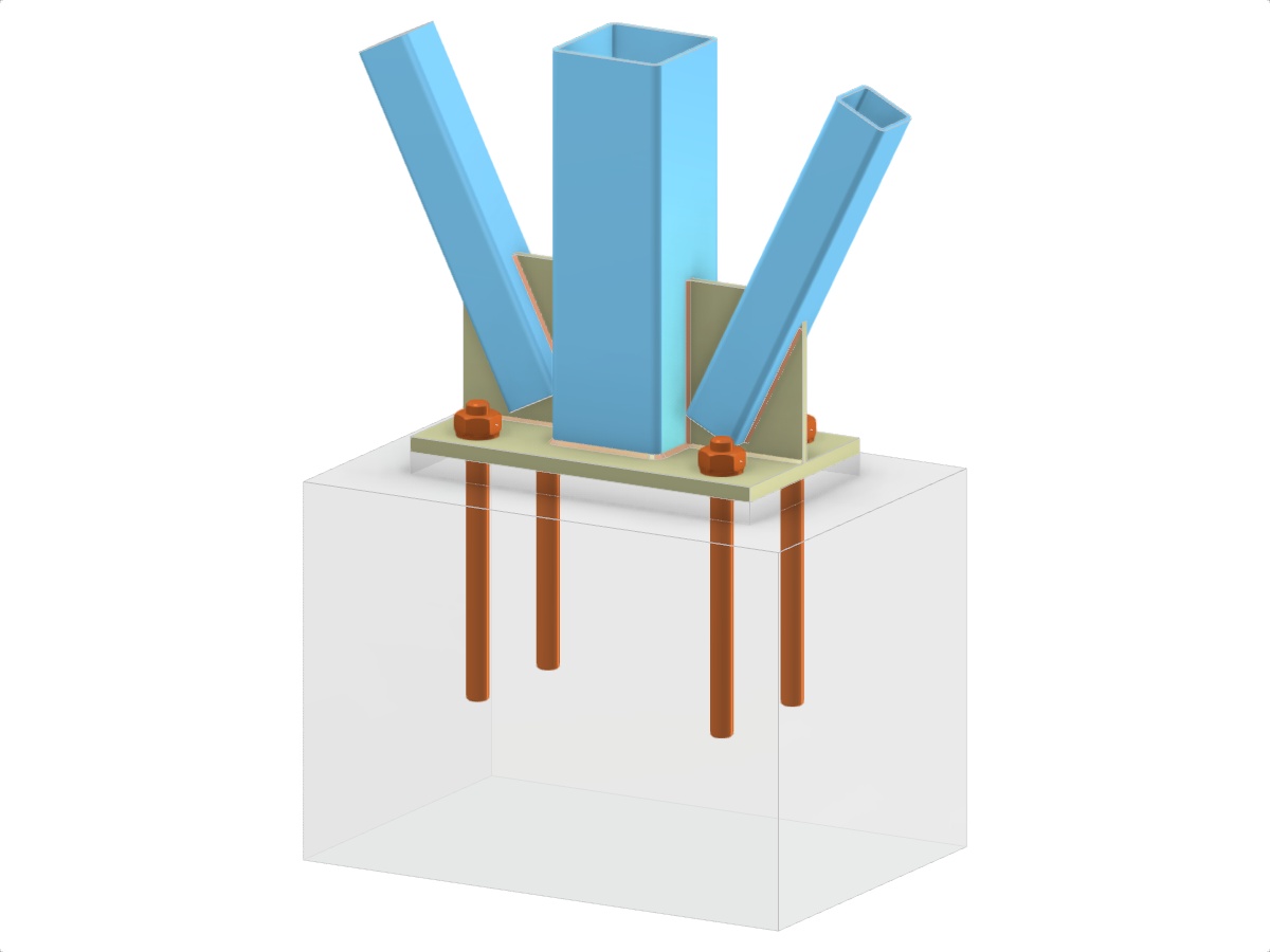 Column Base With RHS Elements And Gusset Plate | 5802