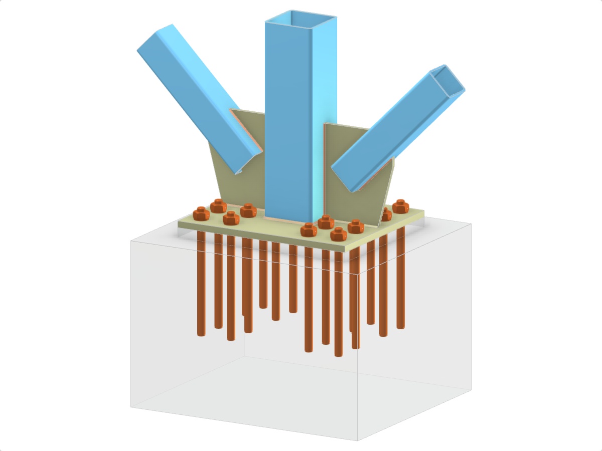 Column Base with RHS Components and Gusset Plate | 5804