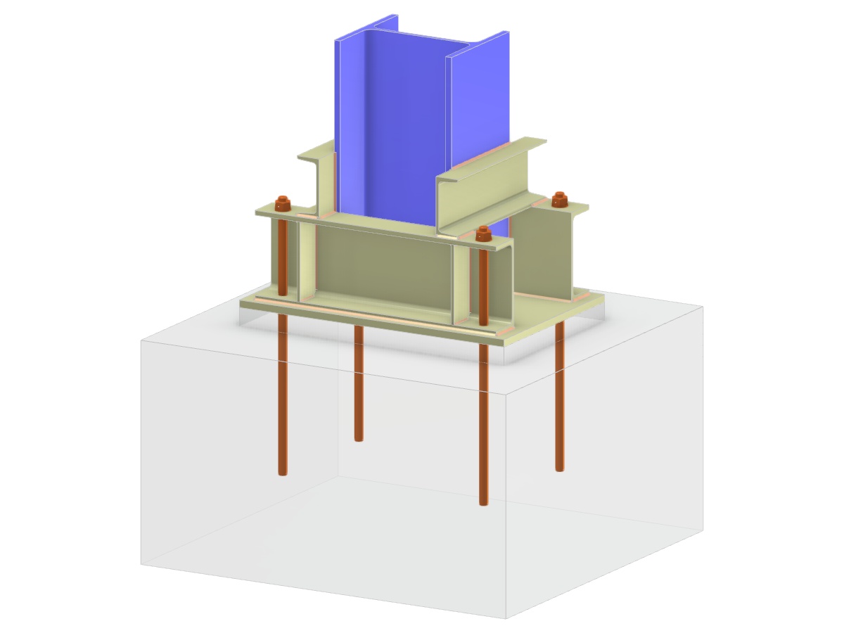 Column Base With Stiffening Beam and Anchoring System | 5823