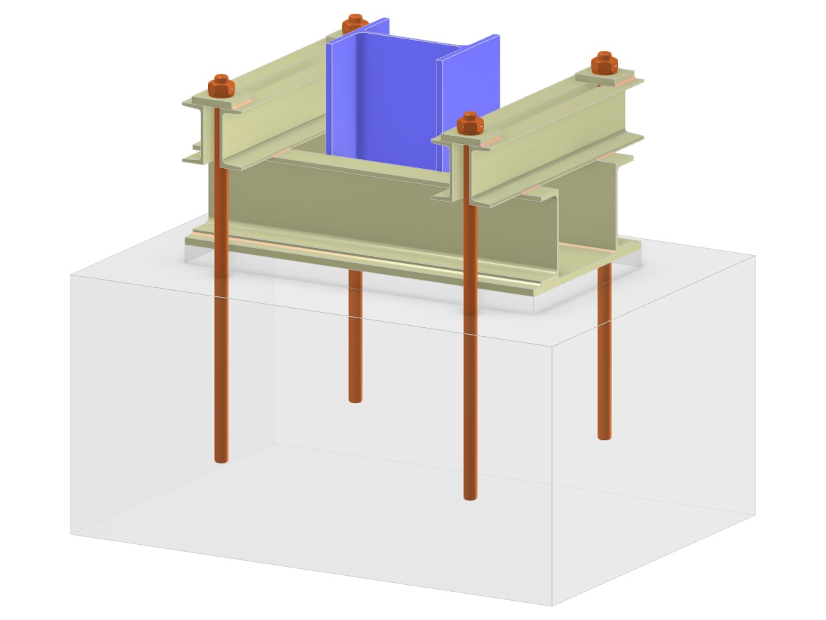 Column Base with Stiffening Beam and Heavy Anchoring | 5826