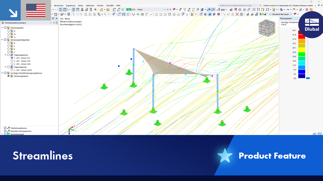 Wind Simulation: Ergebnisse in RFEM und RSTAB | Product Feature