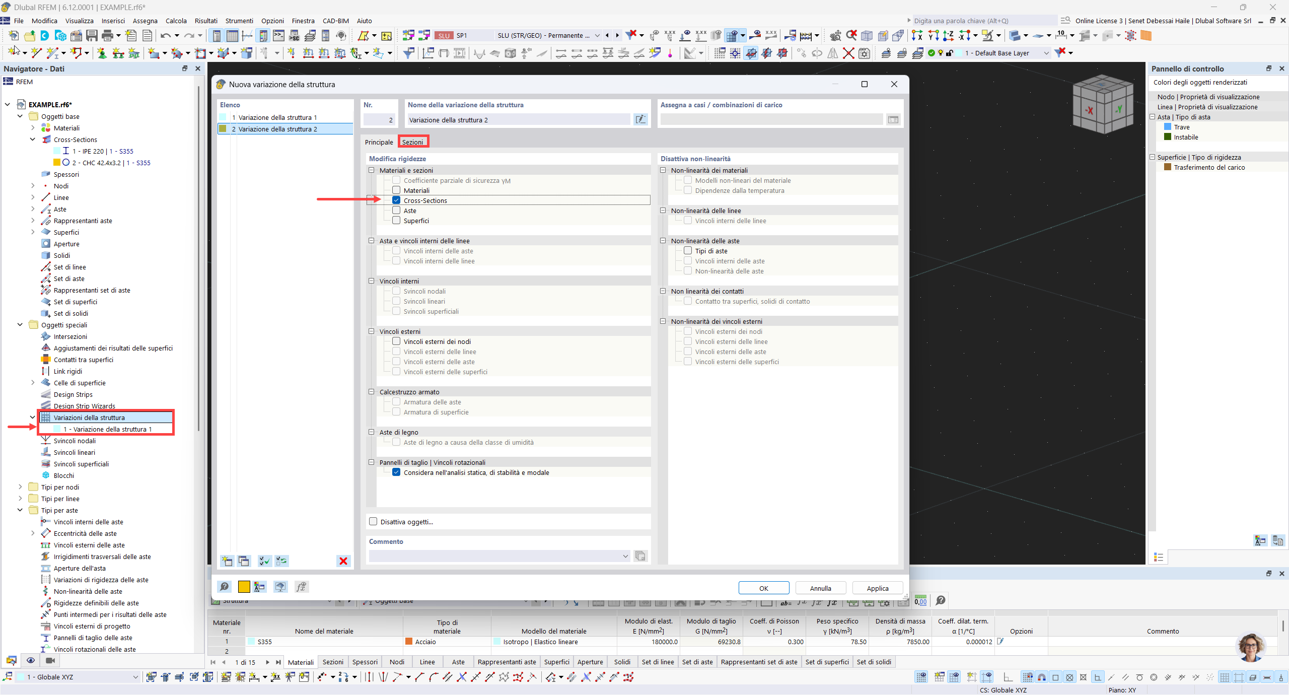 Modifying Cross-Section Properties in RFEM 6