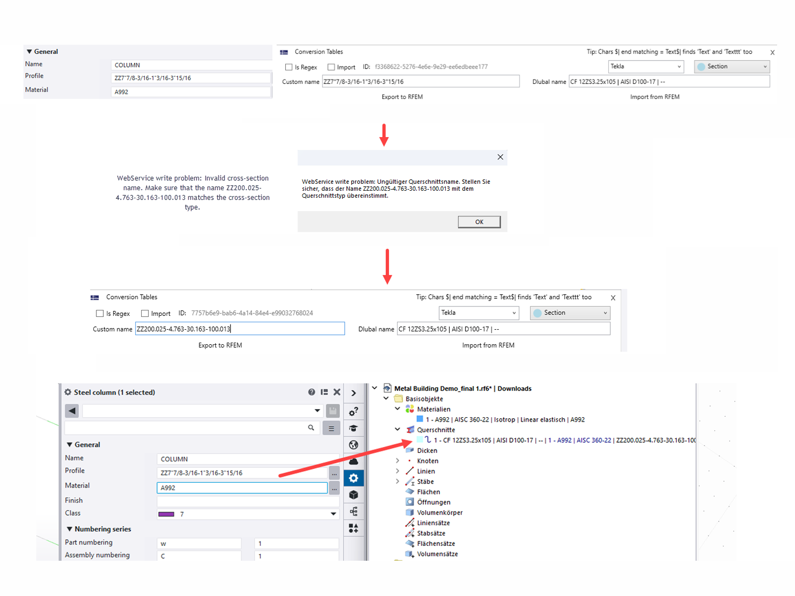 Optimization of Regular Expressions for Converting Cross-Sections in ...