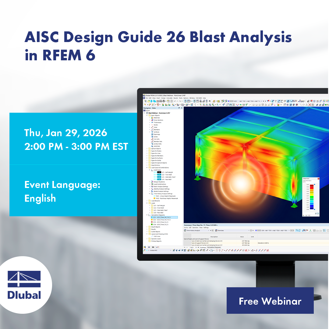 AISC Design Guide 26 Blast Analysis in RFEM 6 (USA) | Thu, Jan 29, 2026 ...
