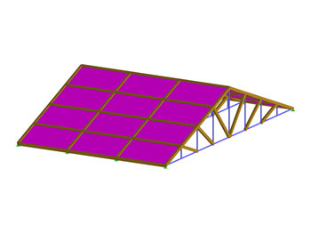 Estructura de armazón de techo de acero y madera | 003882