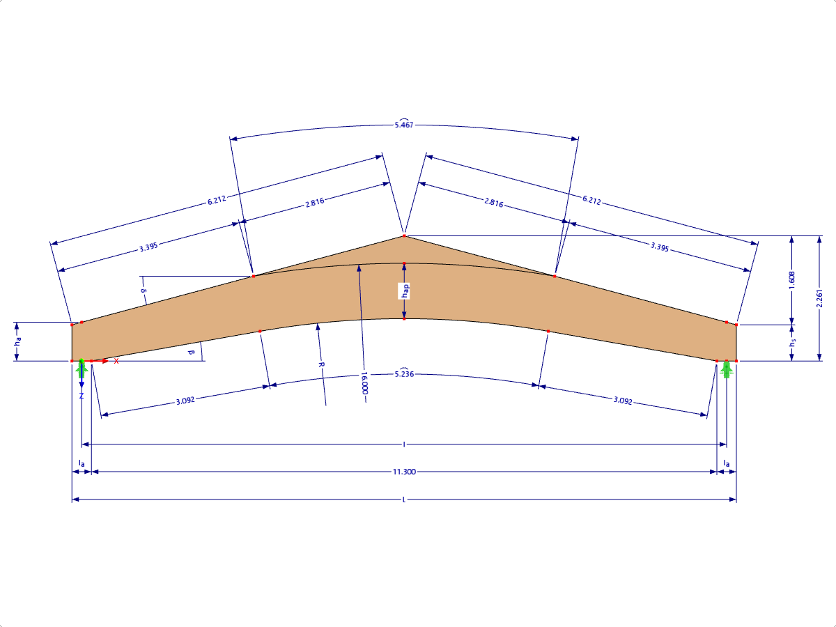 Modelo 000612 | GLB0611 | Viga laminada encolada | Inclinado combado ...