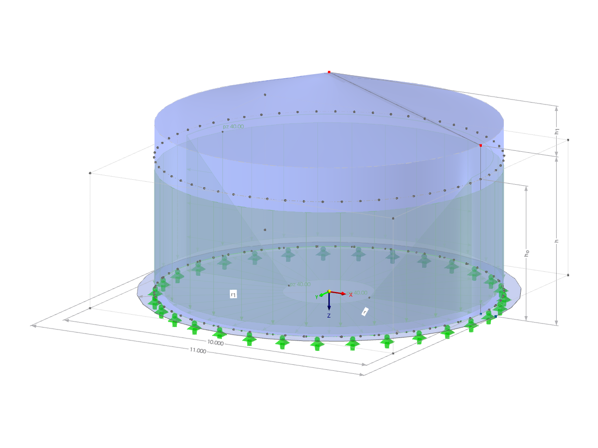Modelo 002766 | SIC007 | Silo | Planta circular, cubierta cónica con ...