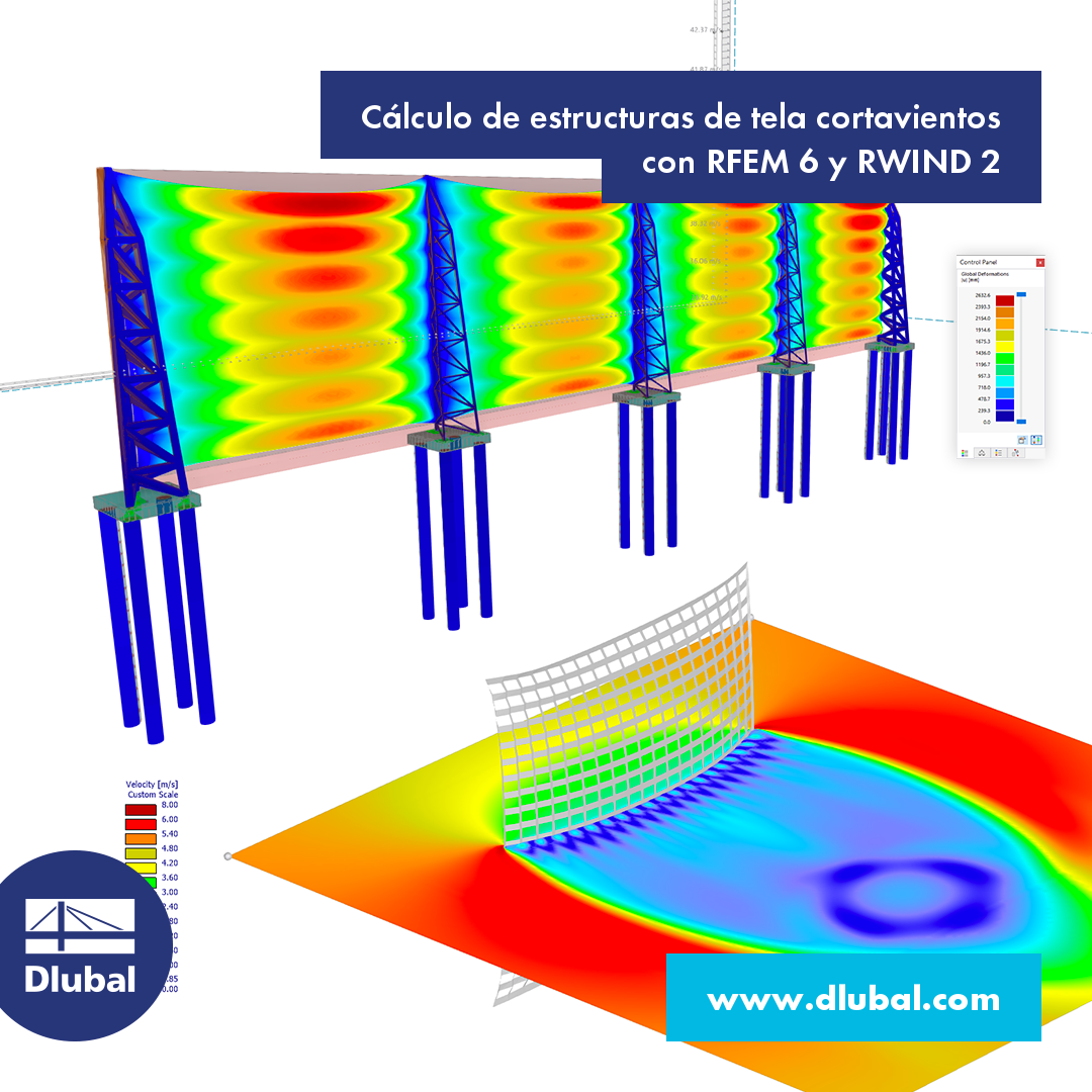 Cálculo de estructuras de tela cortavientos con RFEM 6 y RWIND 2 ...