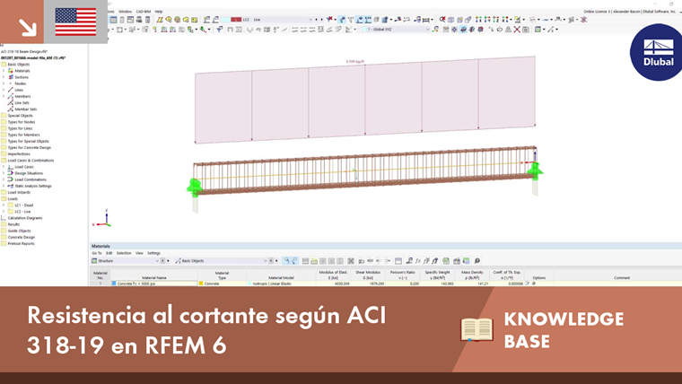 Resistencia al cortante según ACI 318-19 en RFEM 6