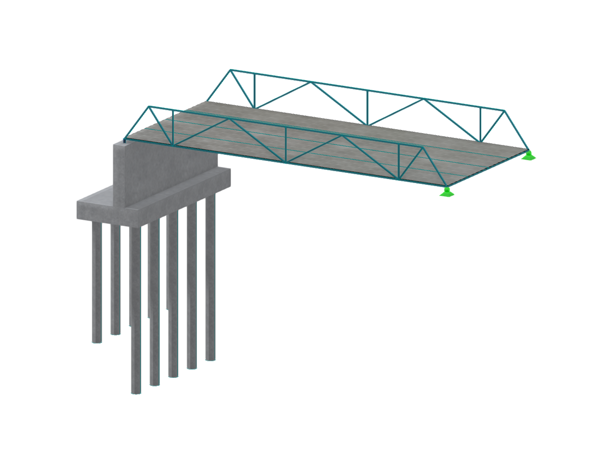 Soporte de puente con cimentación de pilotes