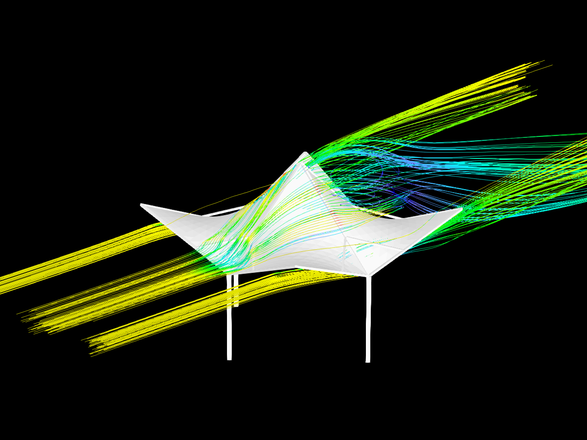 Pavillon avec toiture en membrane | 002456