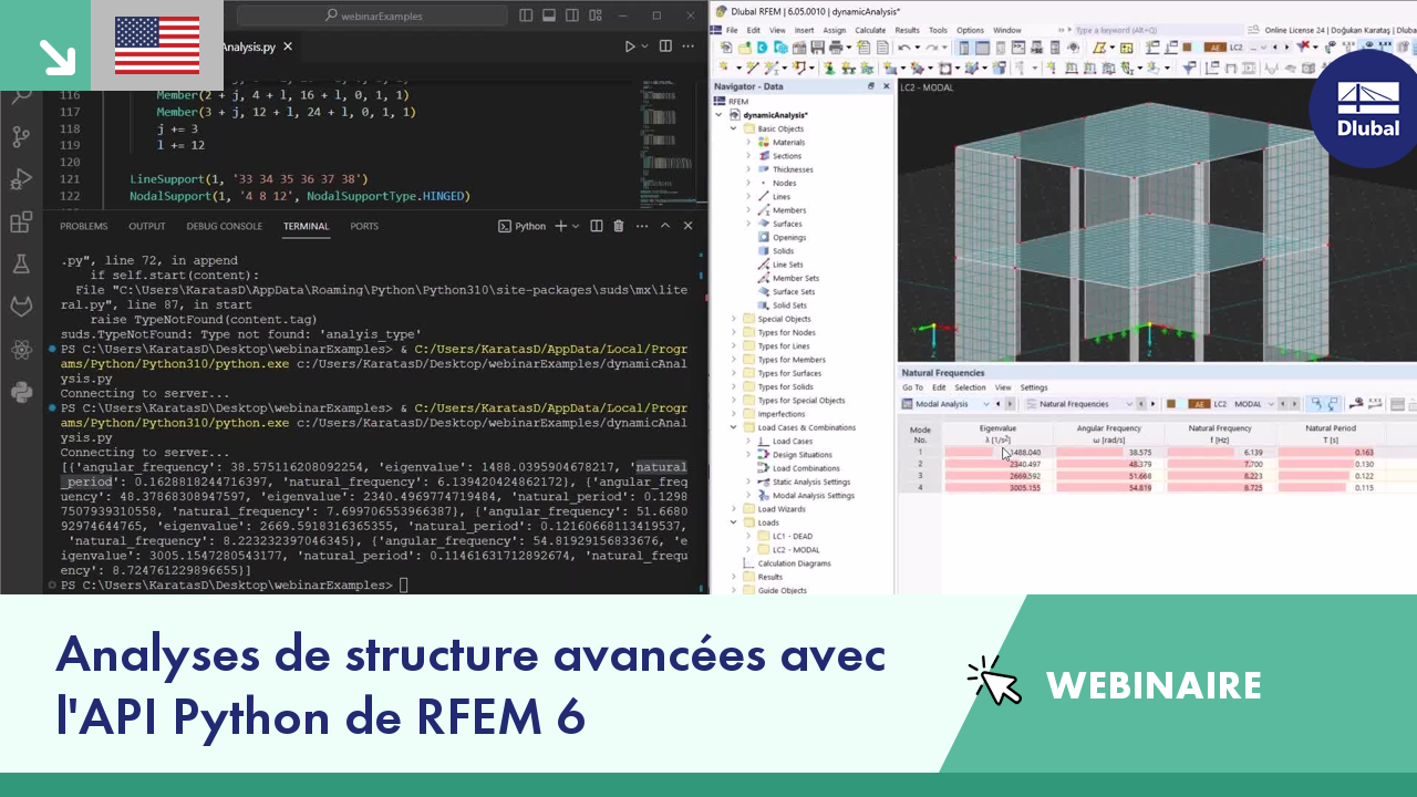Webinaire | Calculs de structure avancés avec l'API Python de RFEM 6