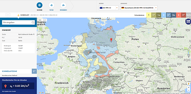 Ermittlung der Schneelastzone