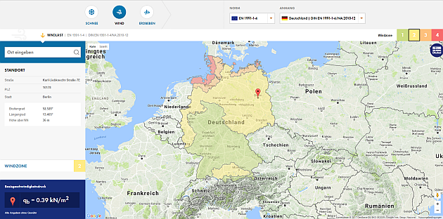 Ermittlung der Windzone
