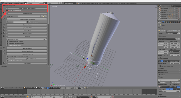 使用 RFEM 6 和 Blender 模拟结构倒塌