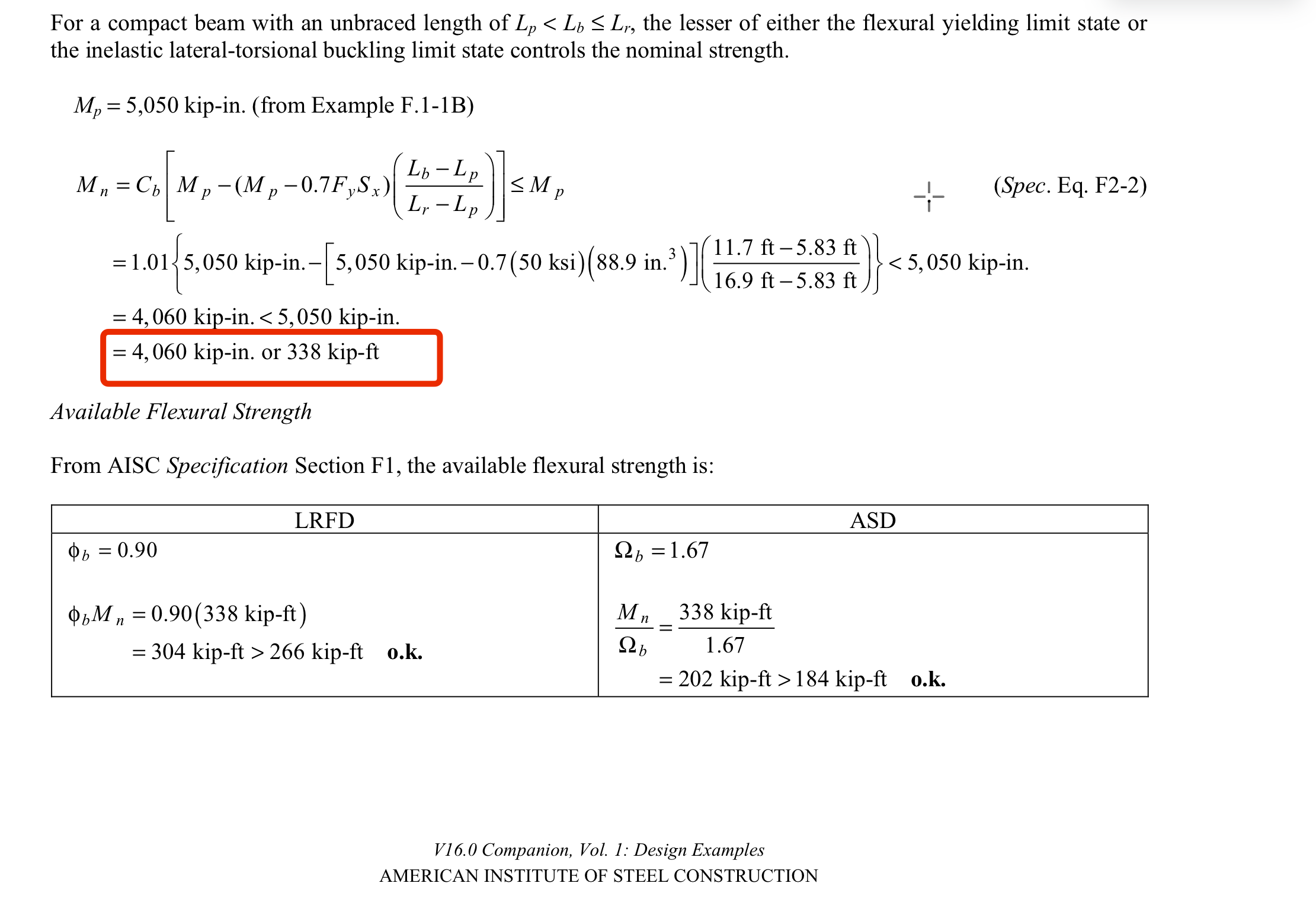 知识库 001884 | AISC Chapter F Lateral Torsional Buckling Versus ...